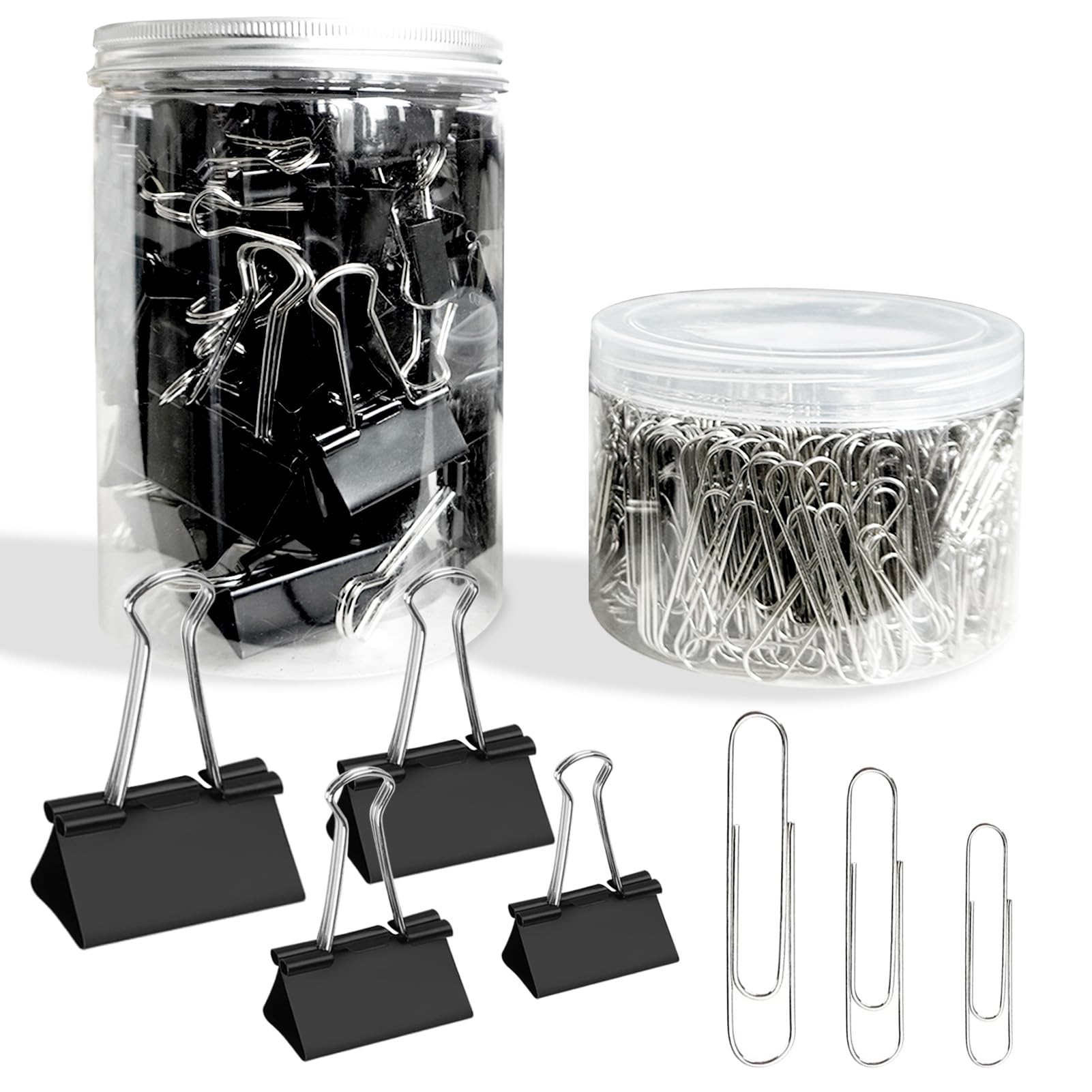 Amazon.com : 850 Pack Paper Clips and Binder Clips Set, 750pcs Paper ...