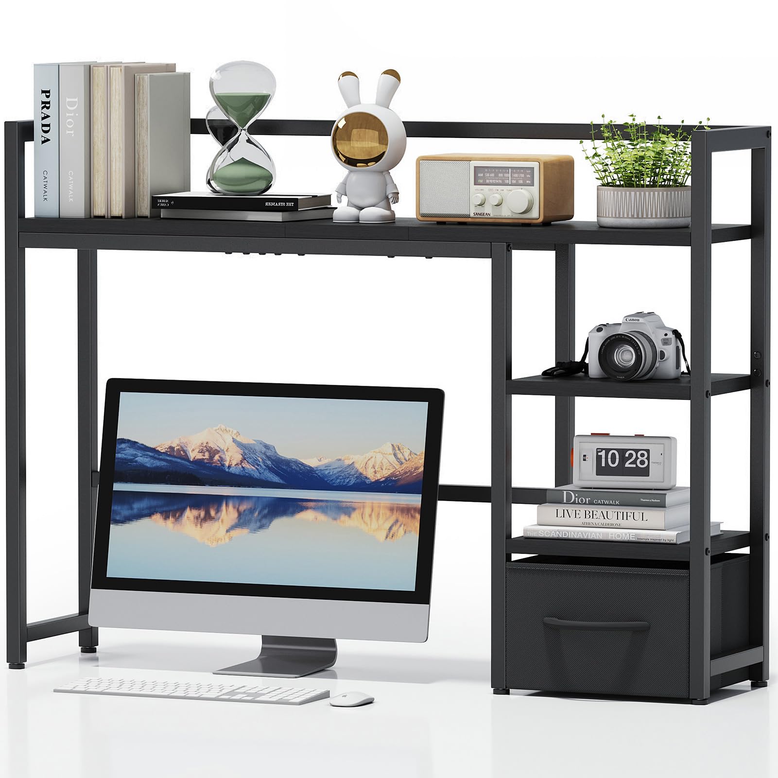 Amazon.com: Marbrasse Desk Shelf with Drawer, 40" Desk Hutch for ...