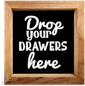 Amazon.com: Rustic Style Drop Your Drawers Here Wooden Framed Sign ...