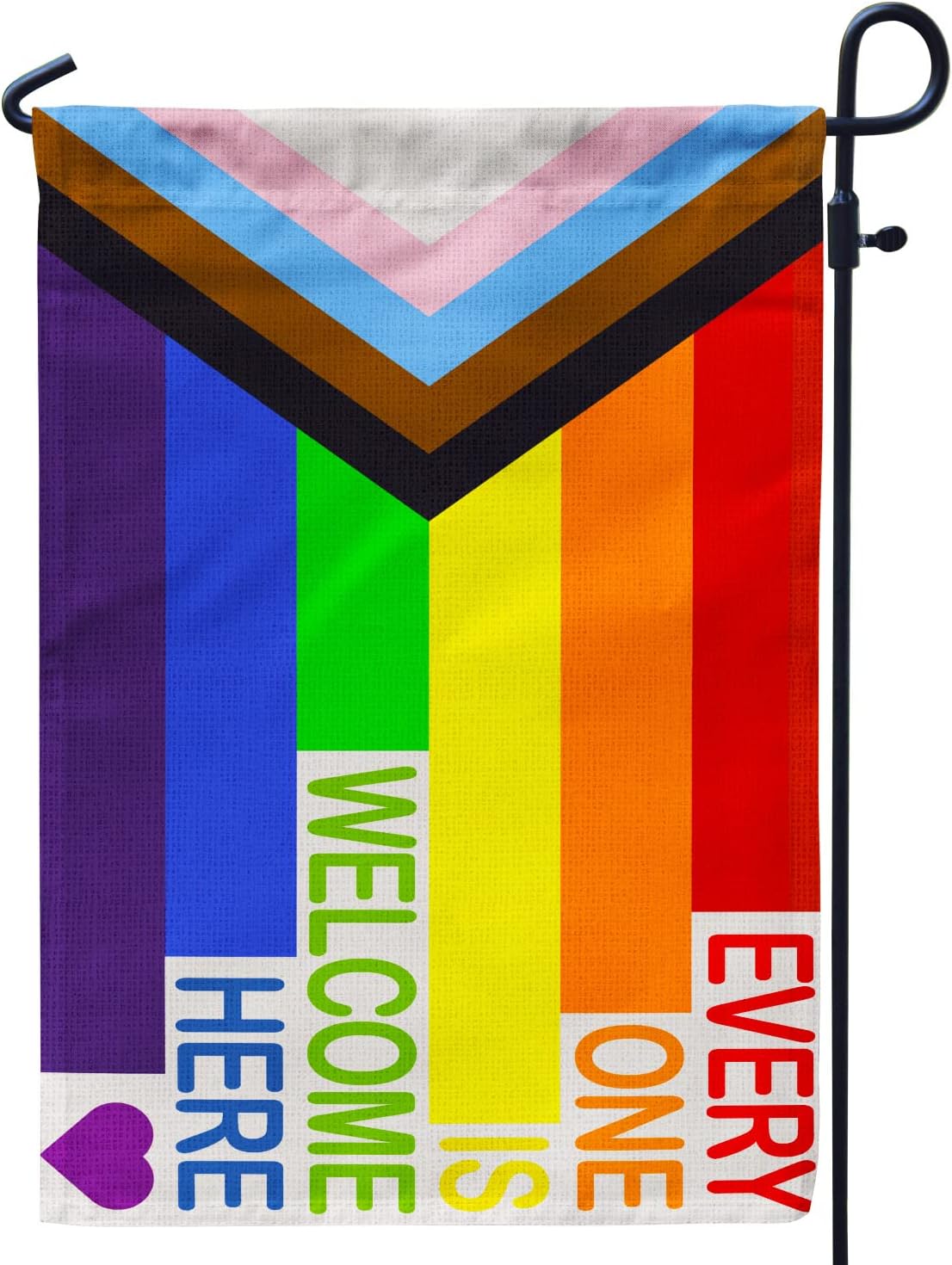 Amazon.com : Progress Pride Every One Is Welcome Here Garden Flags ...