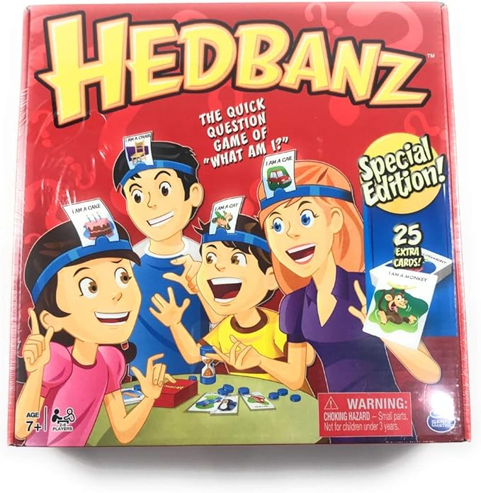 Amazon.com: HedBanz Game - 2nd Edition - Bonus 25 Extra Hedbanz Cards ...