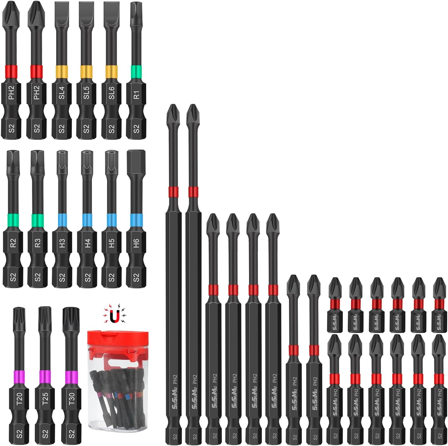 Impact Ready Magnetic Screwdriver Bits Set Stronger Magnet Screw Drill ...