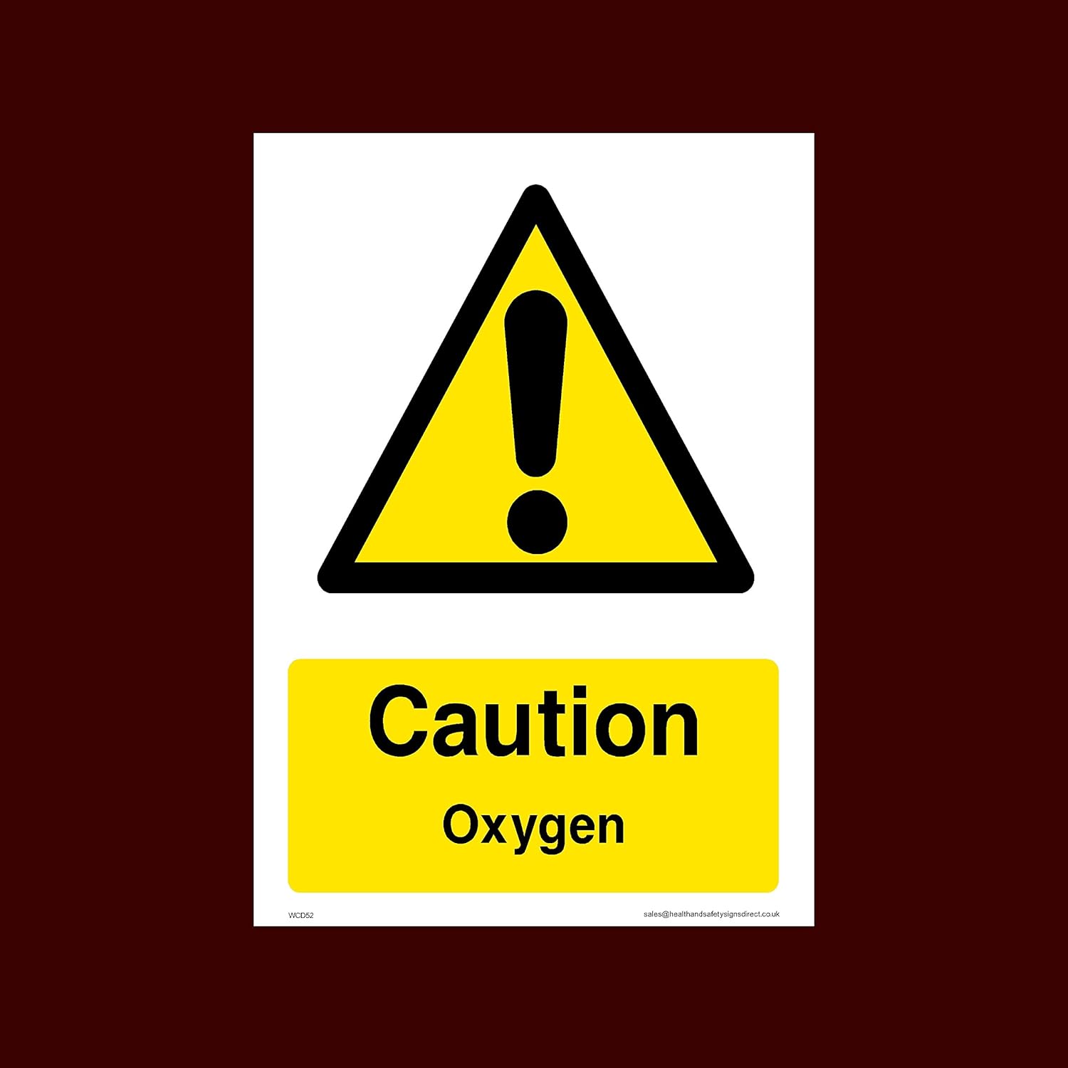 Caution Oxygen Sticker/Self Adhesive Sign (WCD52) - Danger, Acid ...