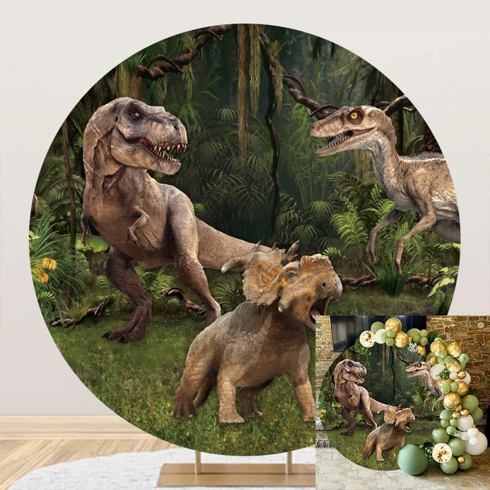 Amazon.com : Yeele 6x6ft Dinosaur Round Backdrop Cover 3D Dinosaur ...
