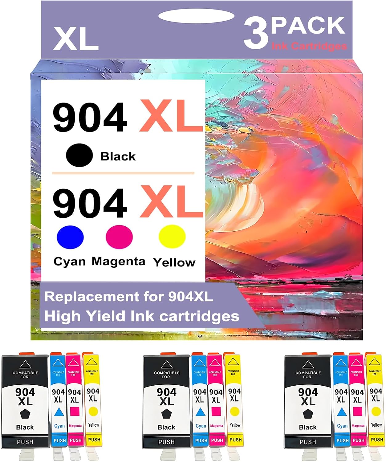 904XL 904 Ink Cartridges Replacement Black and Color 904XL 904 for HP ...