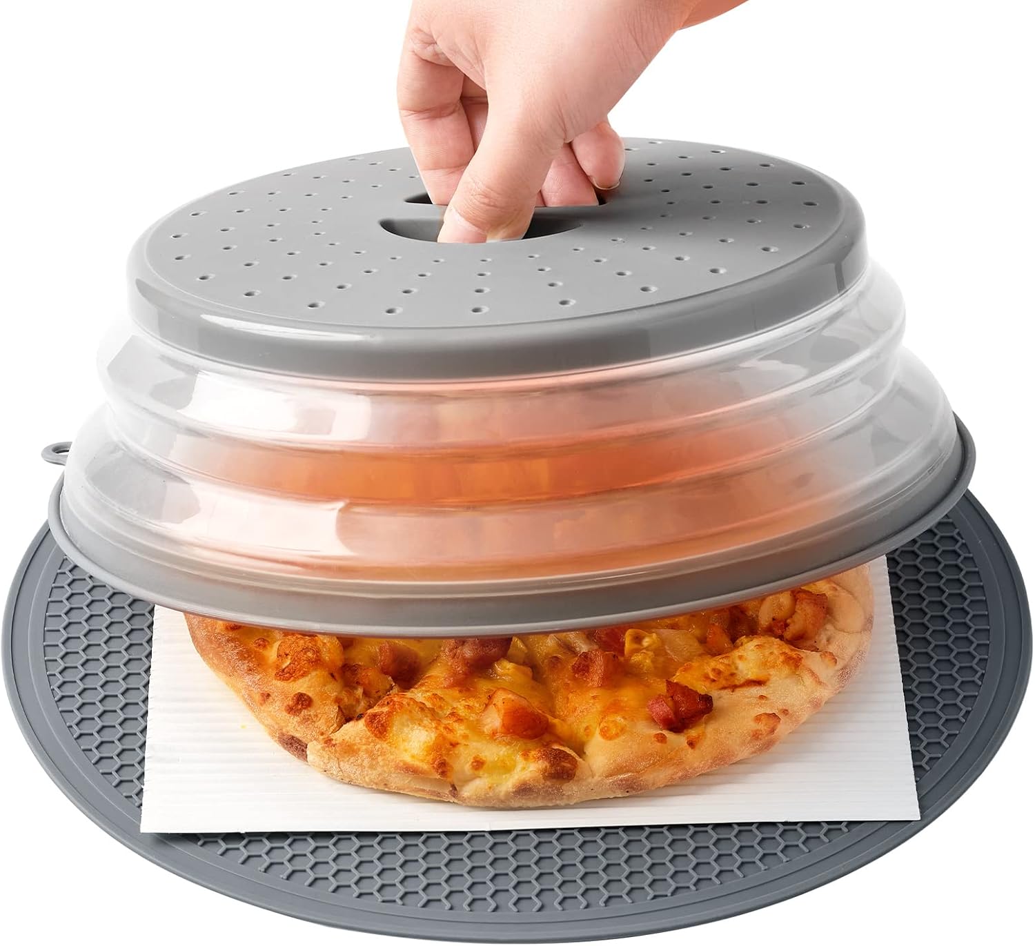 Amazon.com: 2 in 1 Microwave Cover for Food & Mat Set, Vented ...