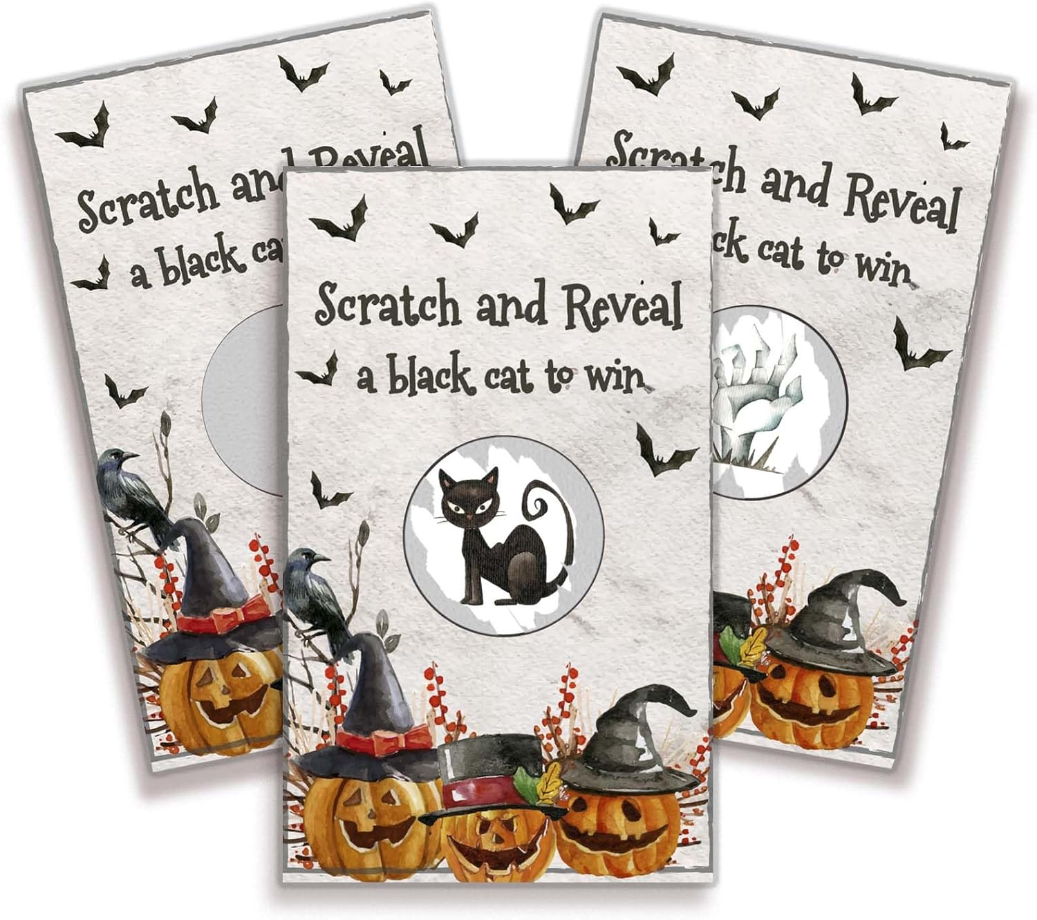 Amazon.com: Fbitey Pumpkin Halloween Scratch Off Cards, 50 Pcs Spooky ...