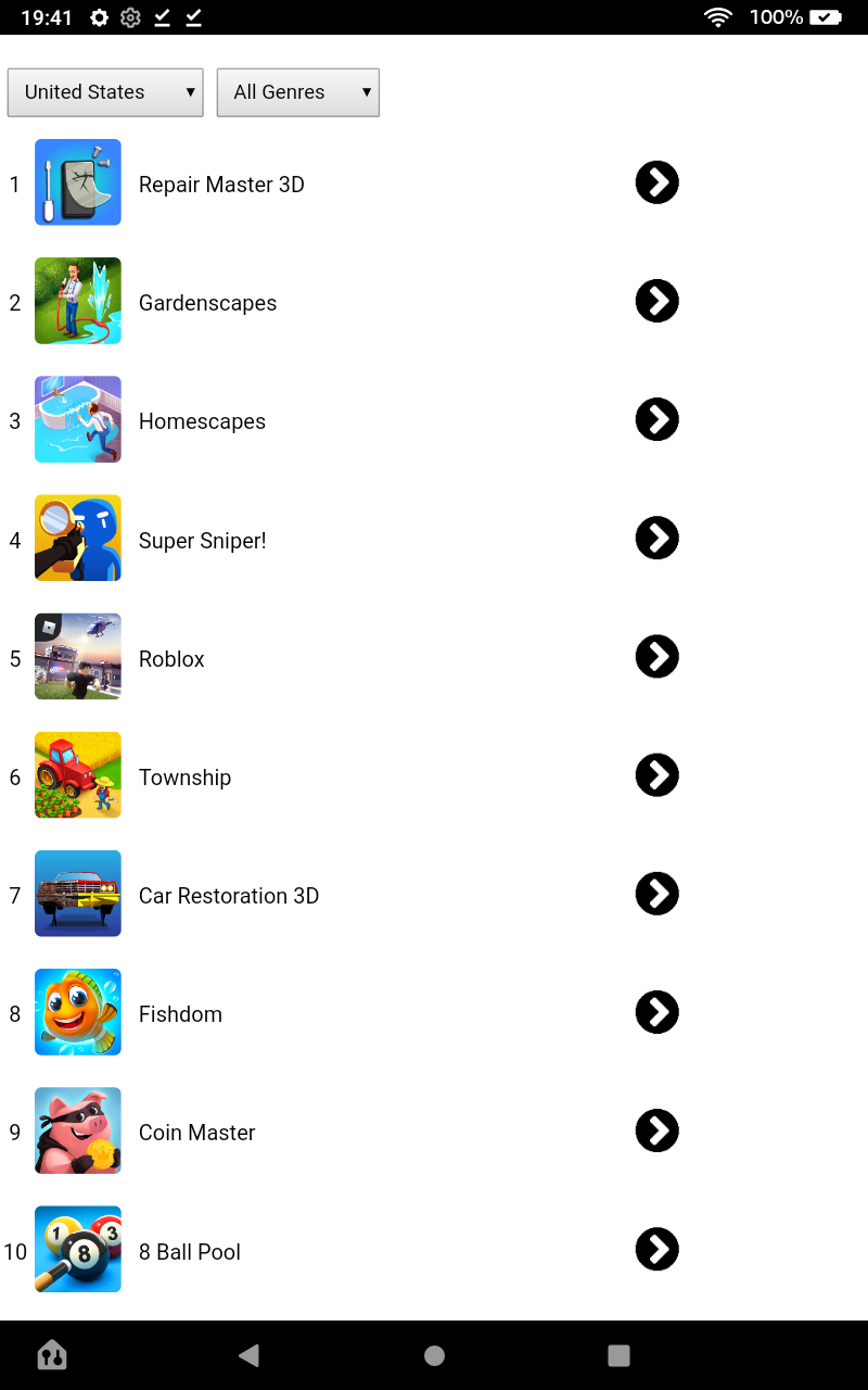 Games Charts - App on Amazon Appstore