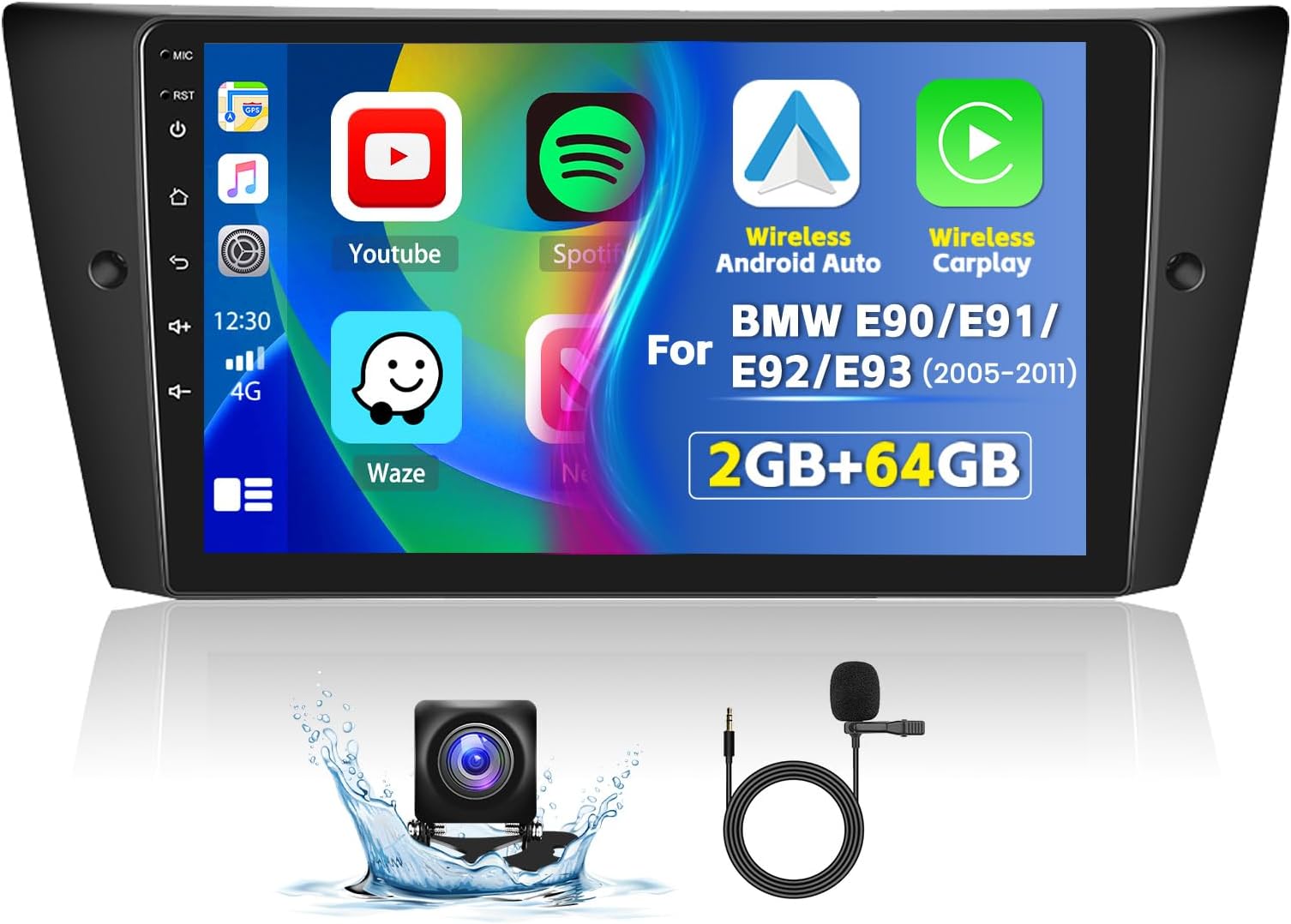 Amazon.com: Roinvou 2+64G Android CarPlay Stereo for 2005-2011 BMW 3 ...