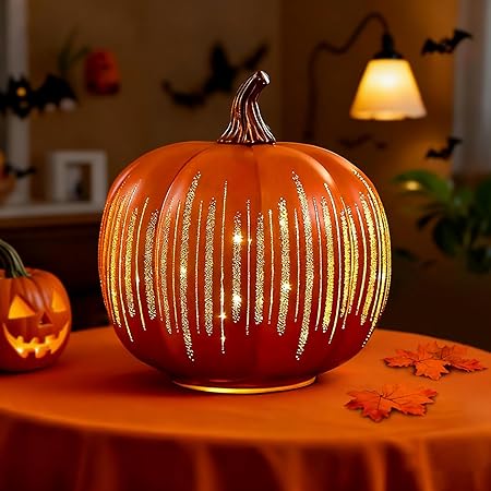 Halloween Decorations, Pumpkin Night Light, Starry Night Pumpkin Lights ...