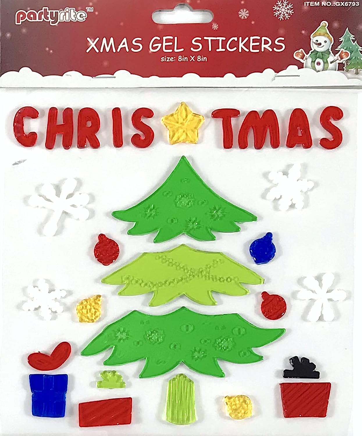 Calcomanías de gel de Navidad para ventanas y espejos, 6 hojas de ...