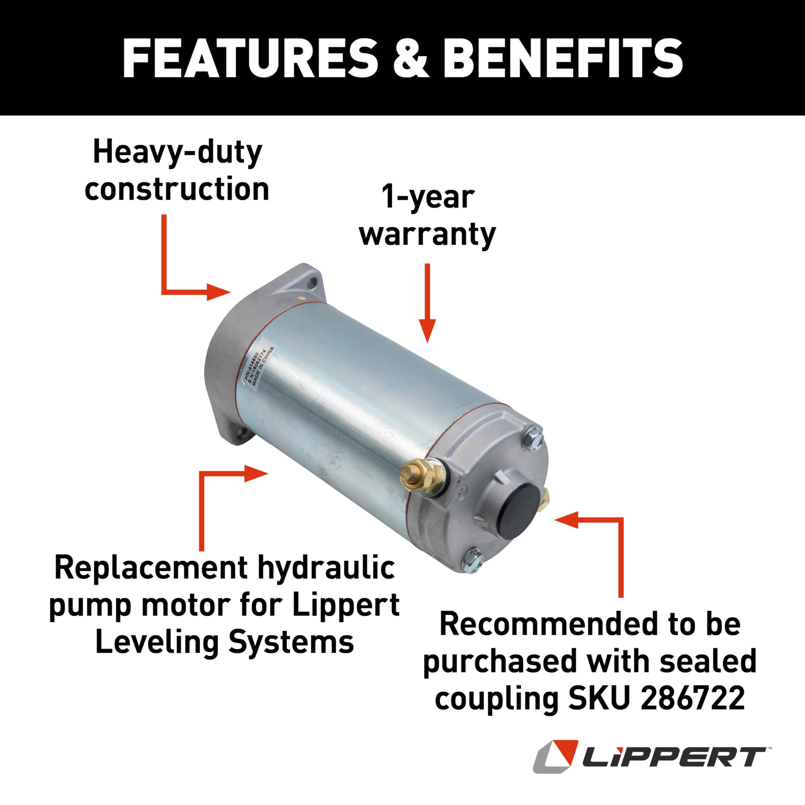Lippert Replacement Hydraulic Pump Motor for Unidirectional Power Unit ...