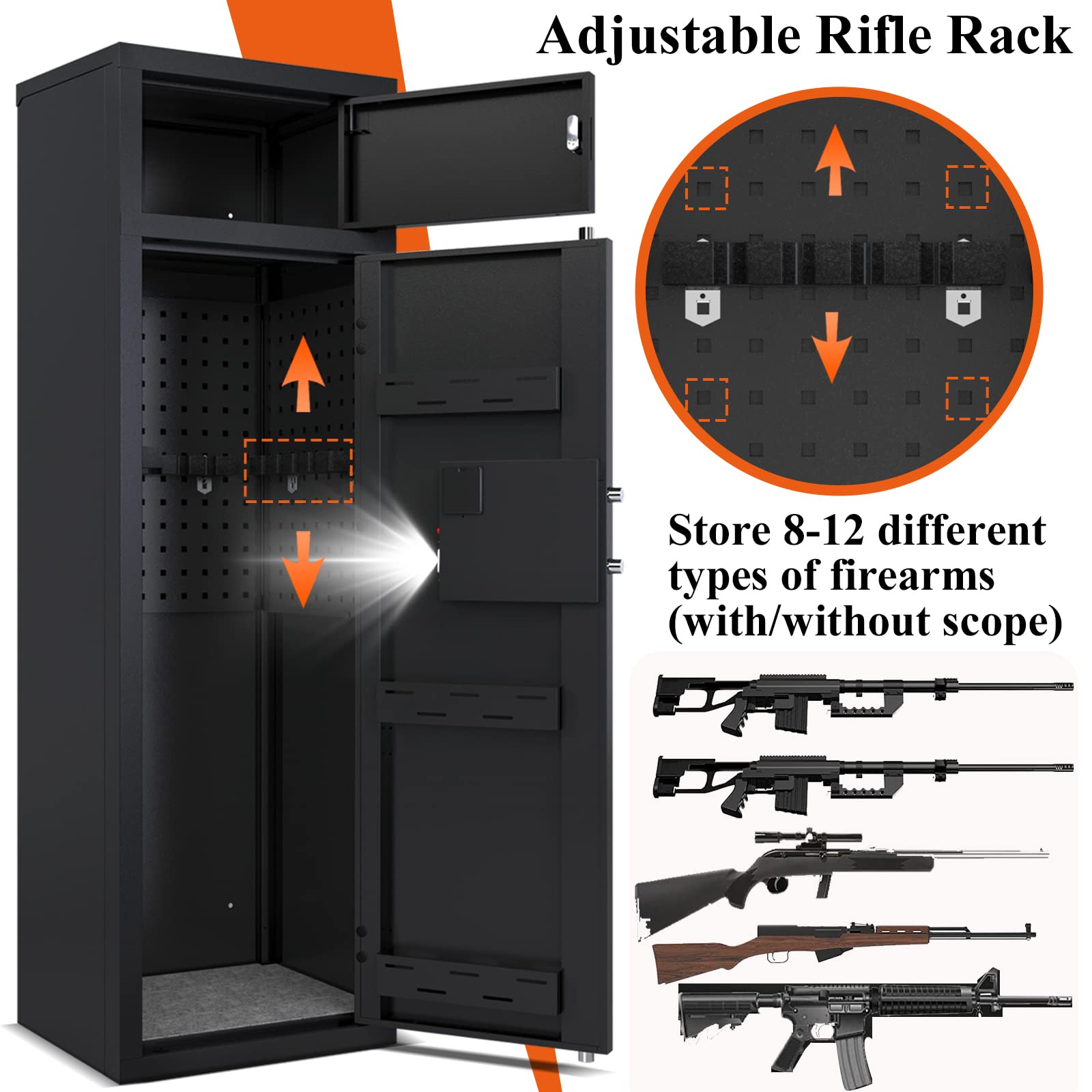 Snapklik.com : KAER 10-12 Gun Safe Large Capacity Gun Safe For Rifles ...