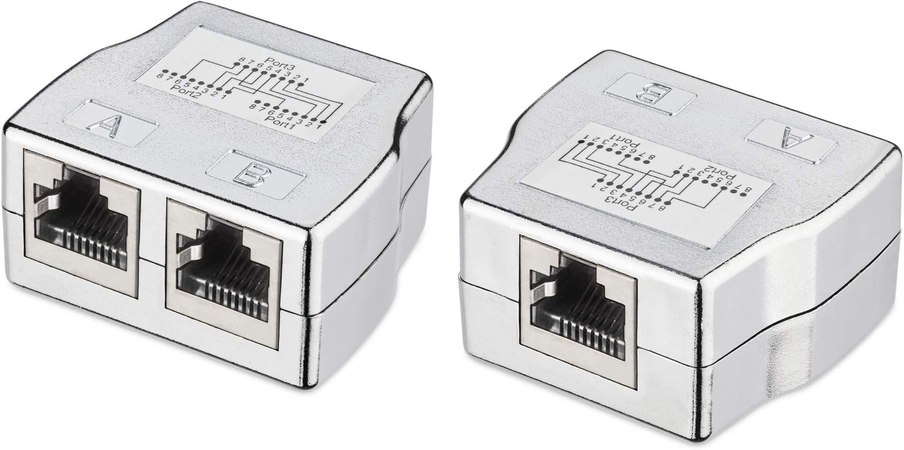 kwmobile 2in1 Set Netzwerkkabel Splitter - ISDN Anschluss Doppler ...