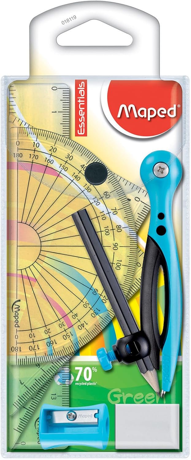 Maped 8-Piece Essentials Maths Set : Amazon.co.uk: Stationery & Office ...