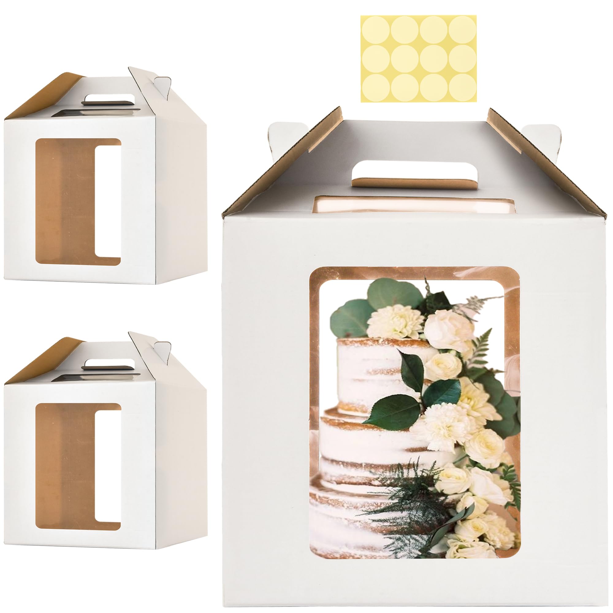 Amazon.com: Hzzycaxli 14x14x14 Inch Tall Cake Boxes for Tier Cakes,2pack Large Tiered Cake Boxes ...