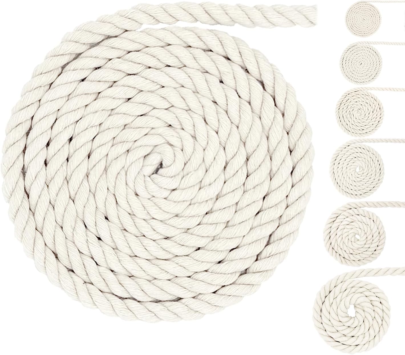 Thick Rope Cotton Rope White Rope Macrame Rope 8mm 10M Noose Soft Rope ...