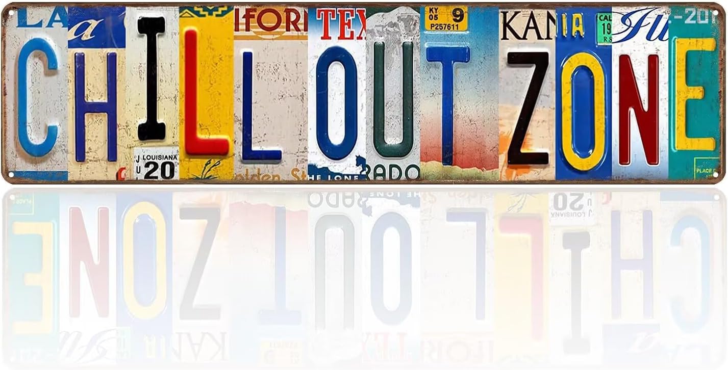 Amazon.com: Chill Room Decor Vintage Chill Out Zone Signs 16x4 in ...