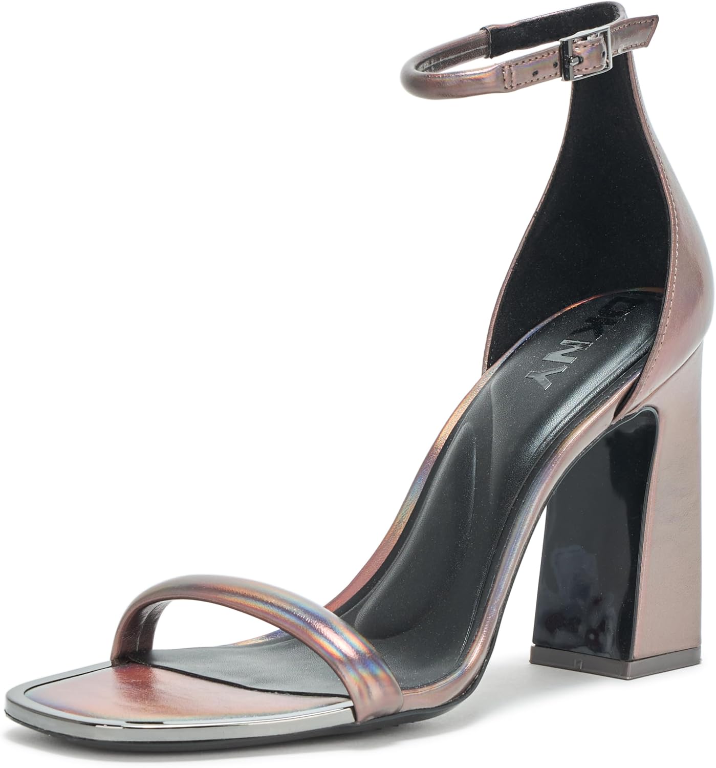 Amazon.com | DKNY Women's Waylin Sqaure Toe Ankle Strap Block Heel ...