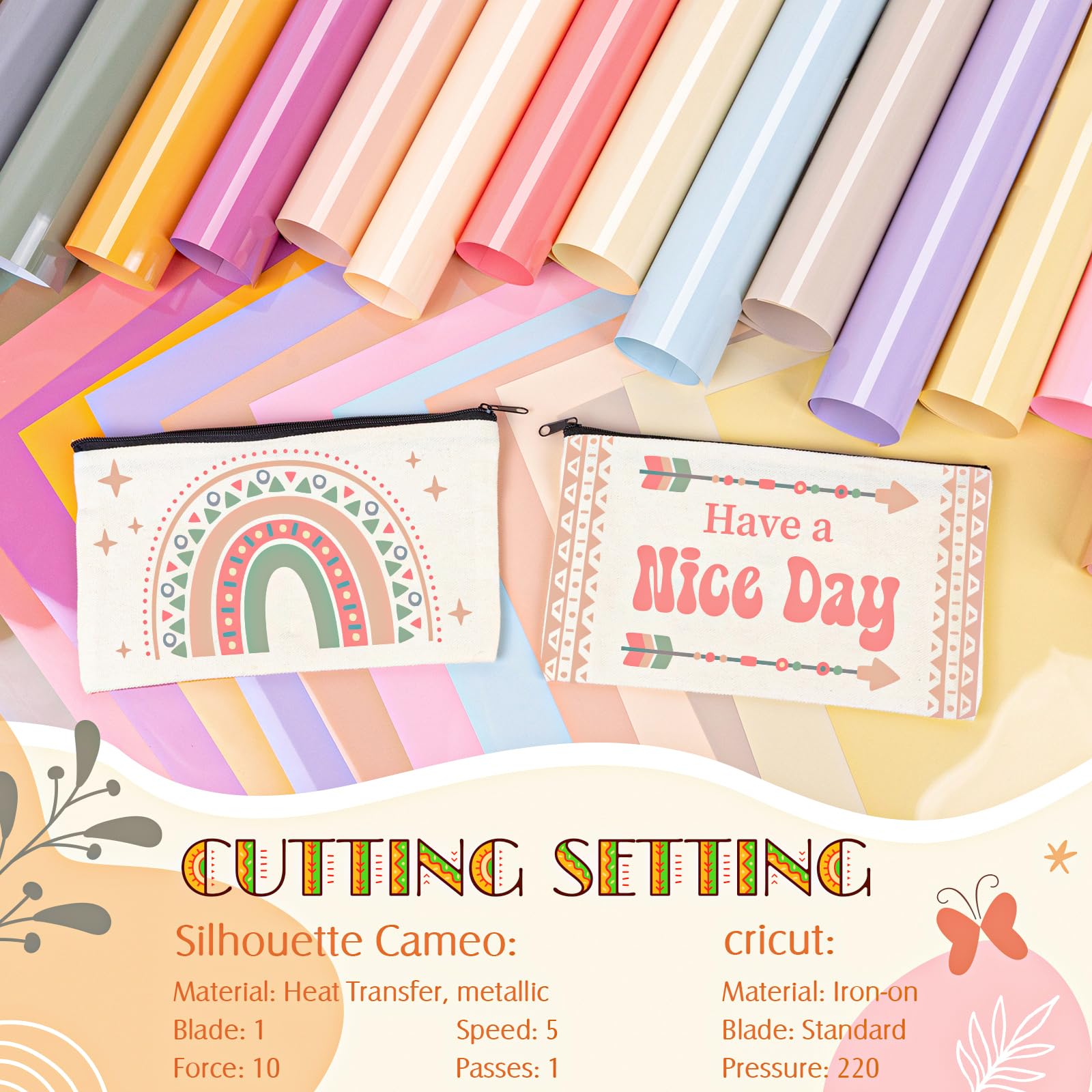 Snapklik.com : 15 Sheets Heat Transfer Vinyl Bundle 12"x10" Neutral ...