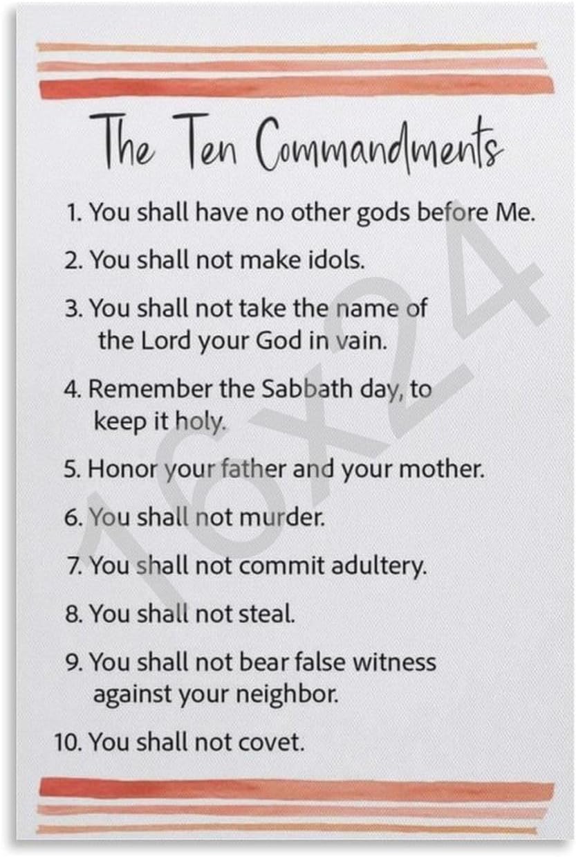 Amazon.com: Christian Art 10 Commandments Ten Commandments Exodus 20 1 ...