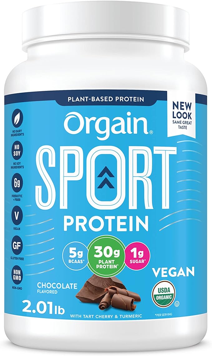 Amazon.com: Orgain Chocolate Sport Plant-Based Protein Powder - 30g of ...