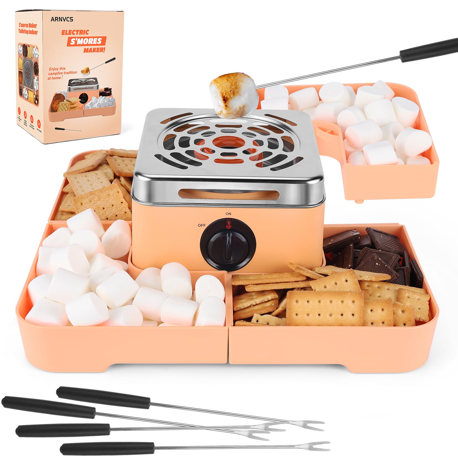 Amazon.com: ARNVCS Indoor Smore Maker Electric, S'mores Maker Tabletop ...