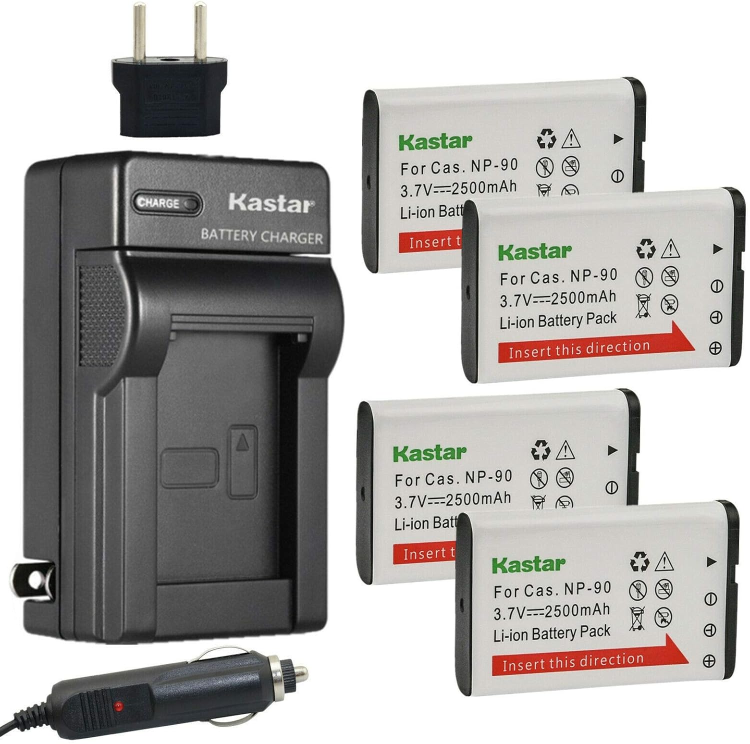 Amazon.com : Kastar 4-Pack Battery and AC Charger with Car Adapter ...