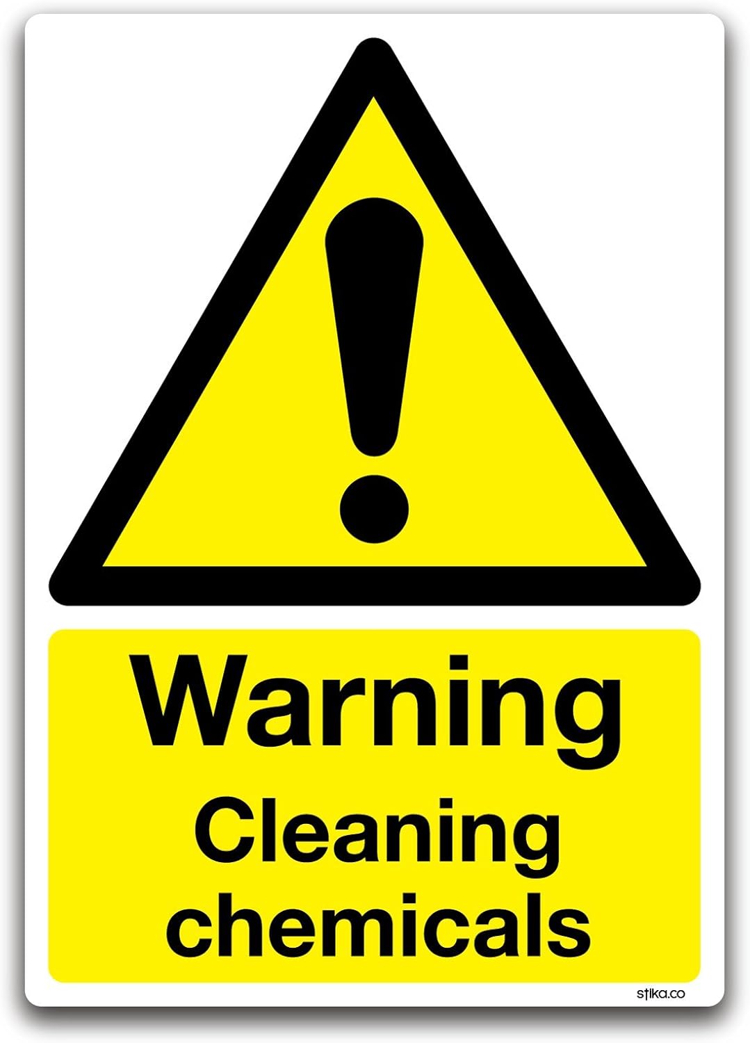 Warning Cleaning chemicals Safety Sign 15x20cm - Self-adhesive vinyl ...