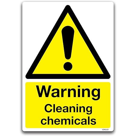 Warning Cleaning chemicals Safety Sign 15x20cm - Self-adhesive vinyl ...