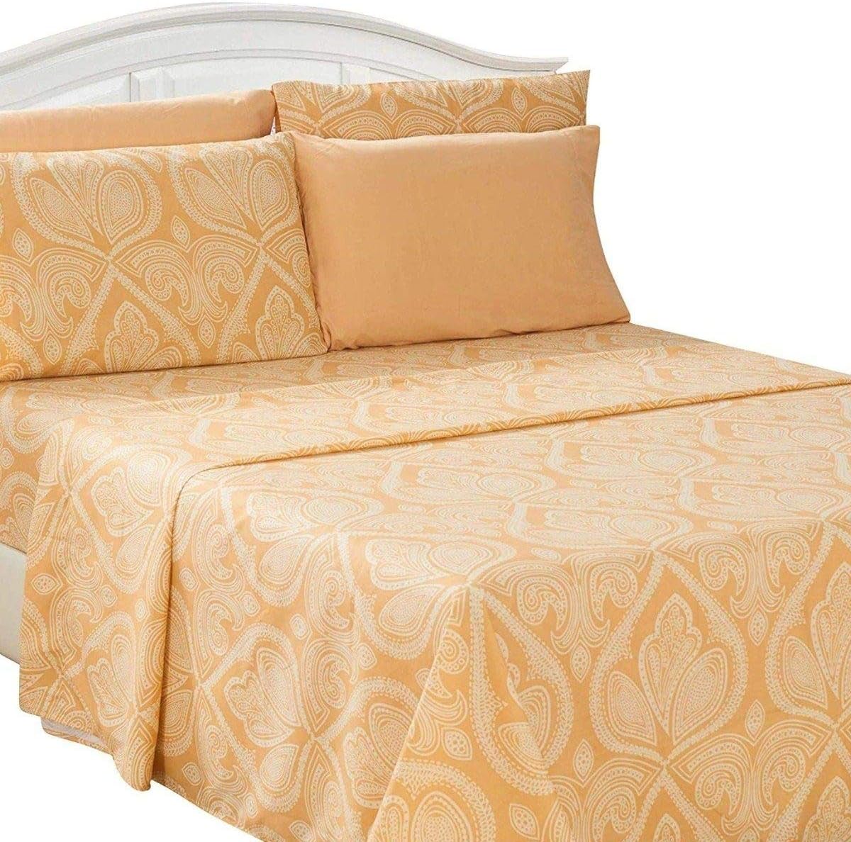 Amazon.com: LUX Decor Paisley Queen Sheet Set, 6 PC Soft Microfiber ...