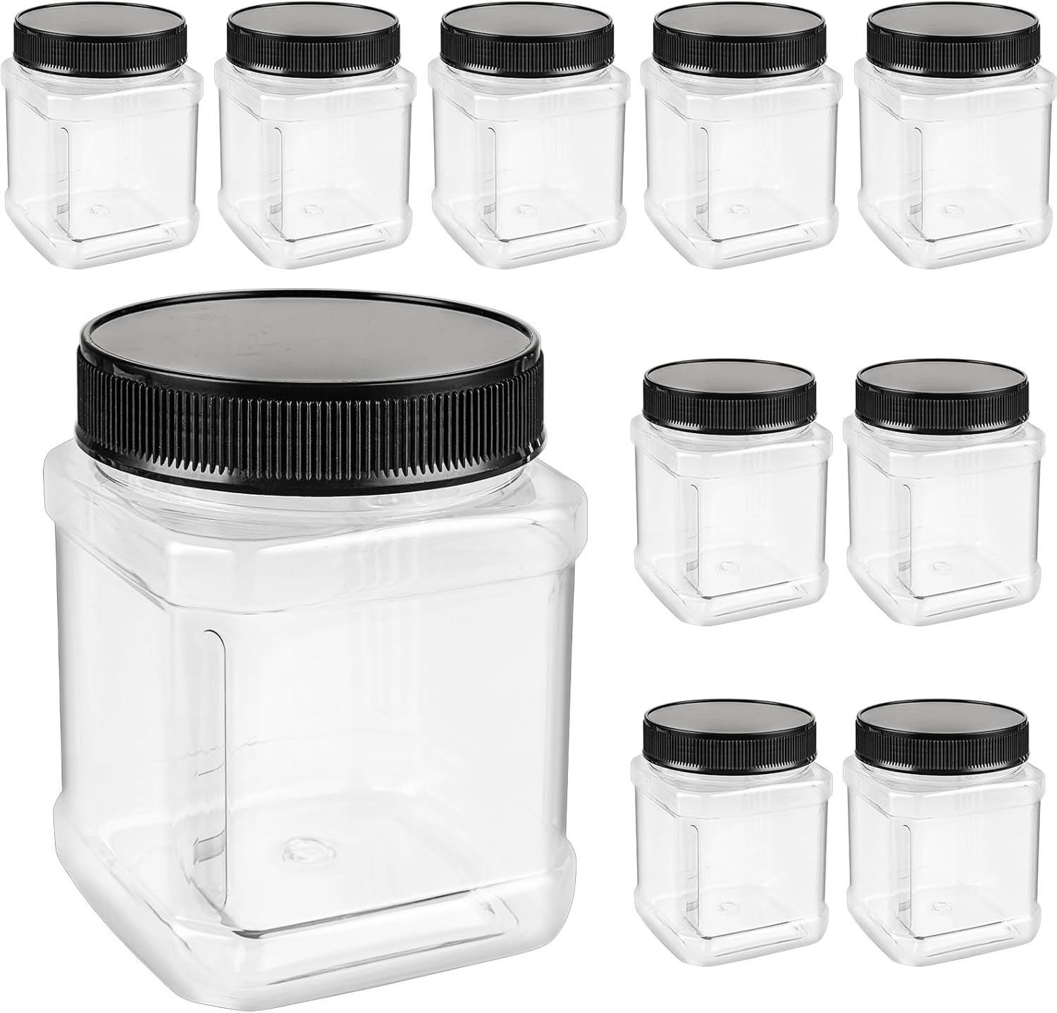 Amazon.com: GBACHOOSE 10 Pack 23 oz Clear Plastic Jars with Lids ...