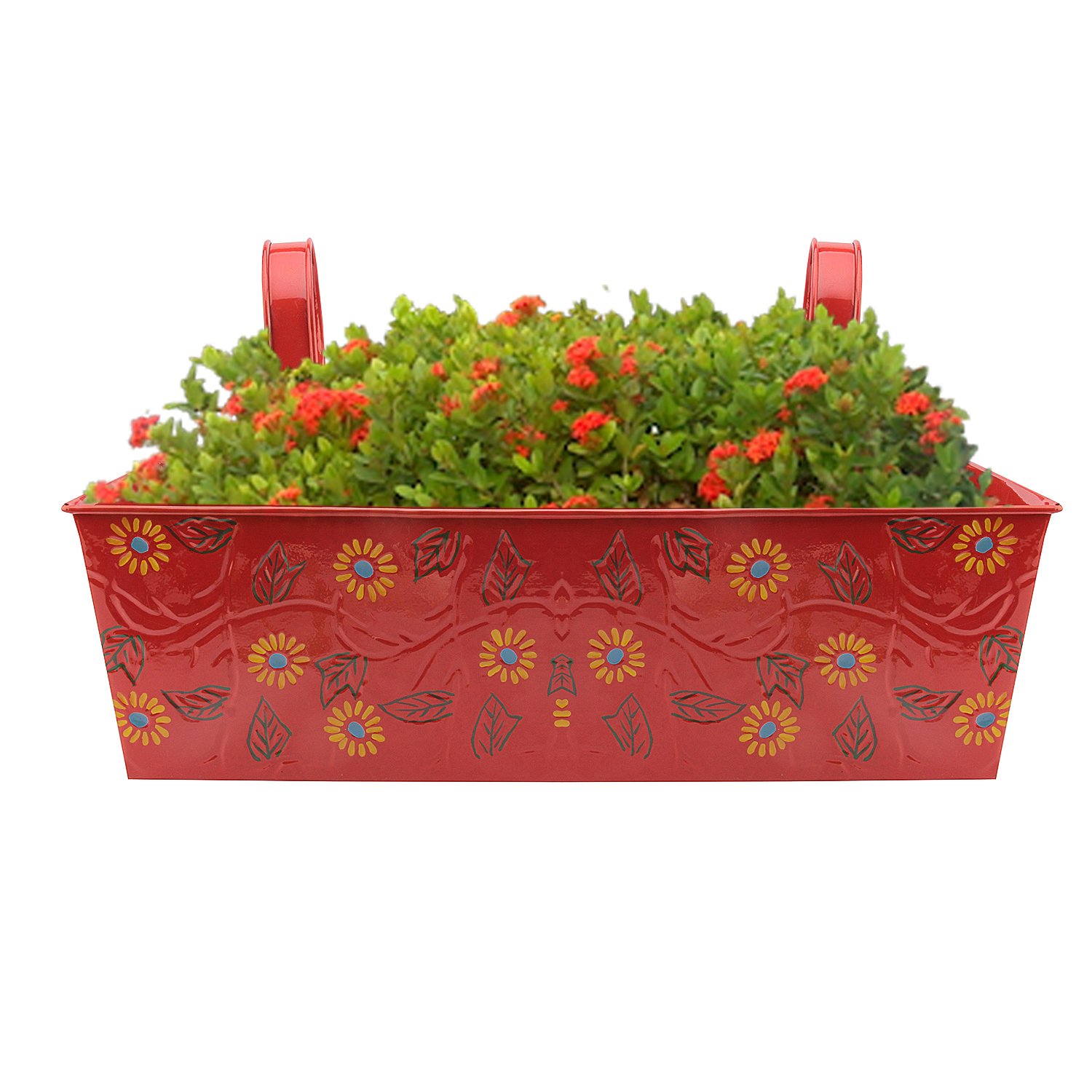 Buy Nuha Set of 2 Metal Rectangular Railing Planter (18 inch) - Railing ...