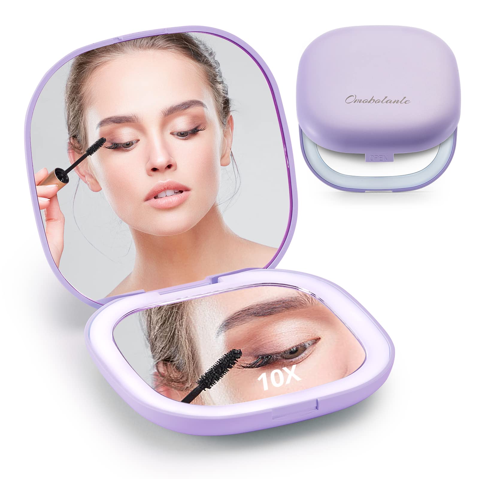 Omobolanle LED Vanity Mirror,10X Magnifying Mirror with Lights,Compact ...