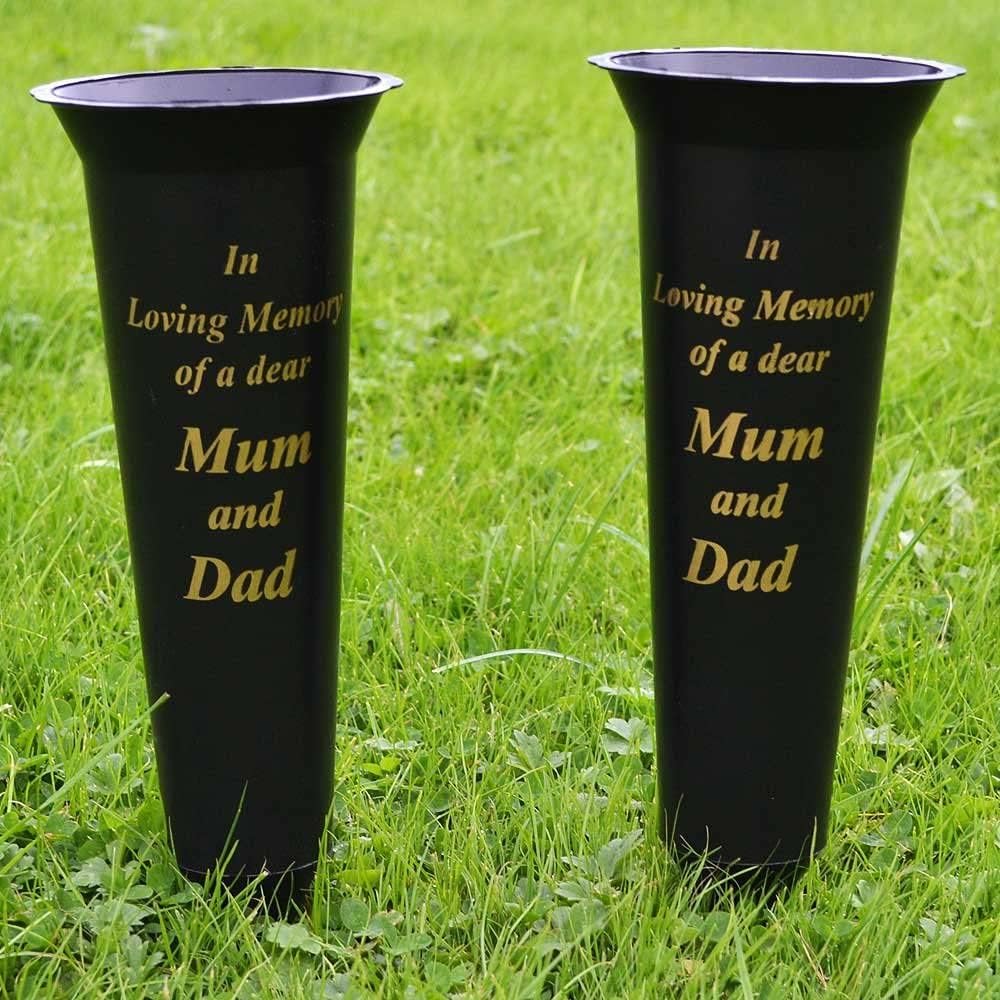 Set of 2 Mum In Loving Memory Spiked Memorial Flower Vases : Amazon.co ...
