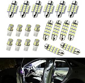 Amazon.com: Sinytuto Pack-20 Car Interior Lights LED Combination Set, T10 31mm 42mm 6000K 500LM ...