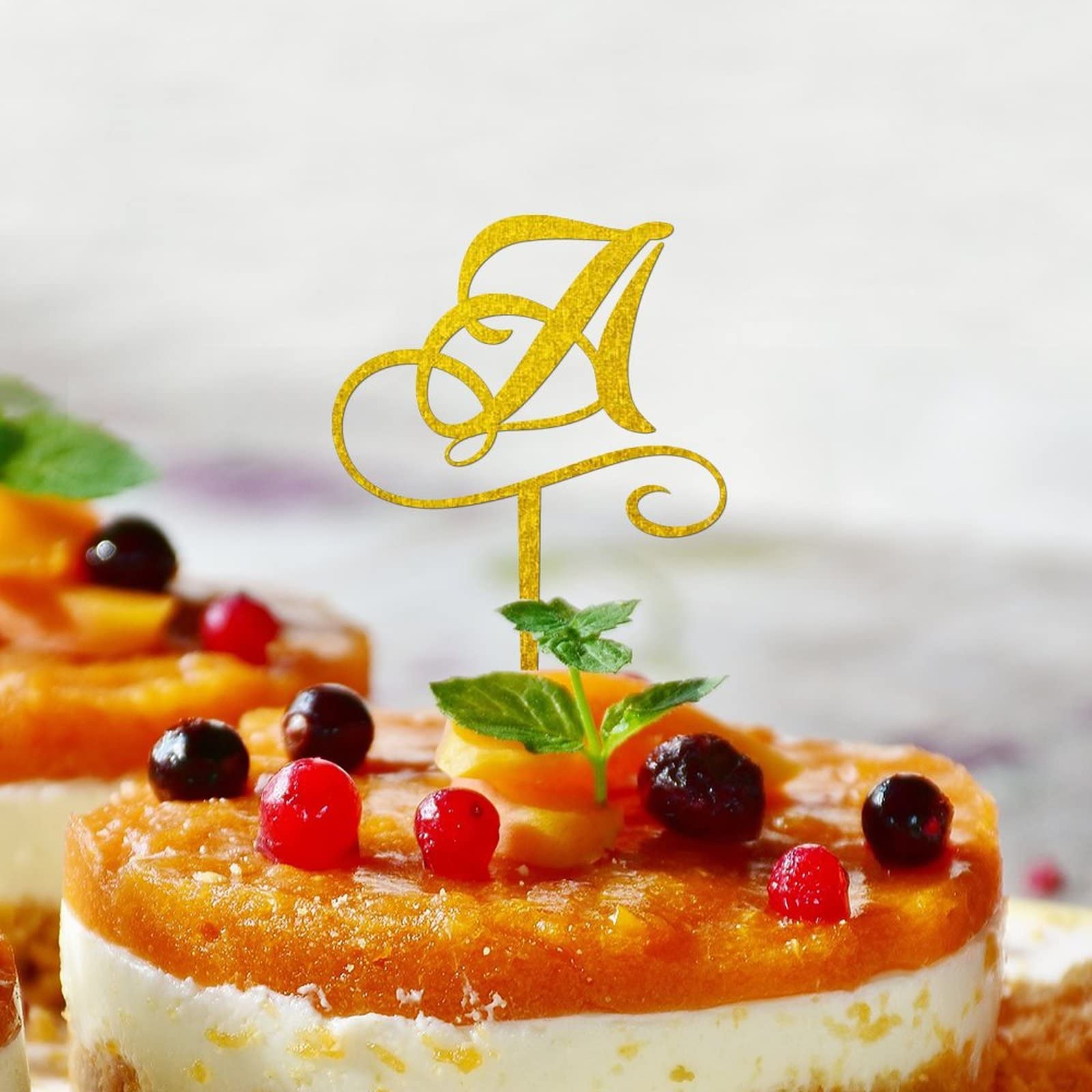 Gold Monogram Cake Topper