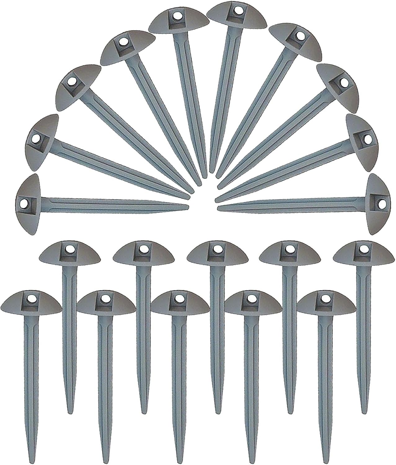 20 Plastic Mushroom Groundsheet Tent Pegs - Strong and Durable Camping ...