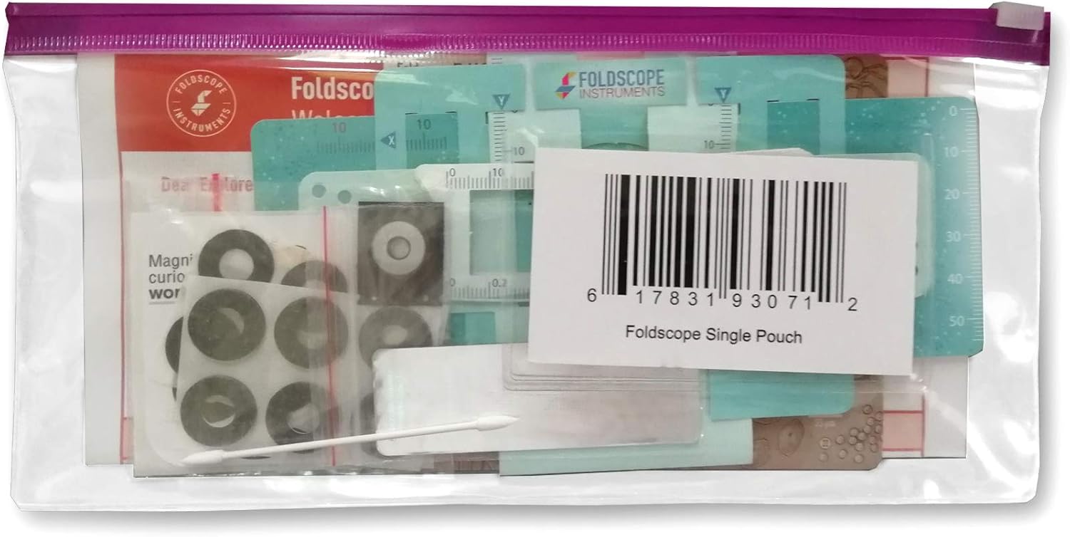 AQUAZA Portable Paper Microscope, 140x Magnification, LED Light ...