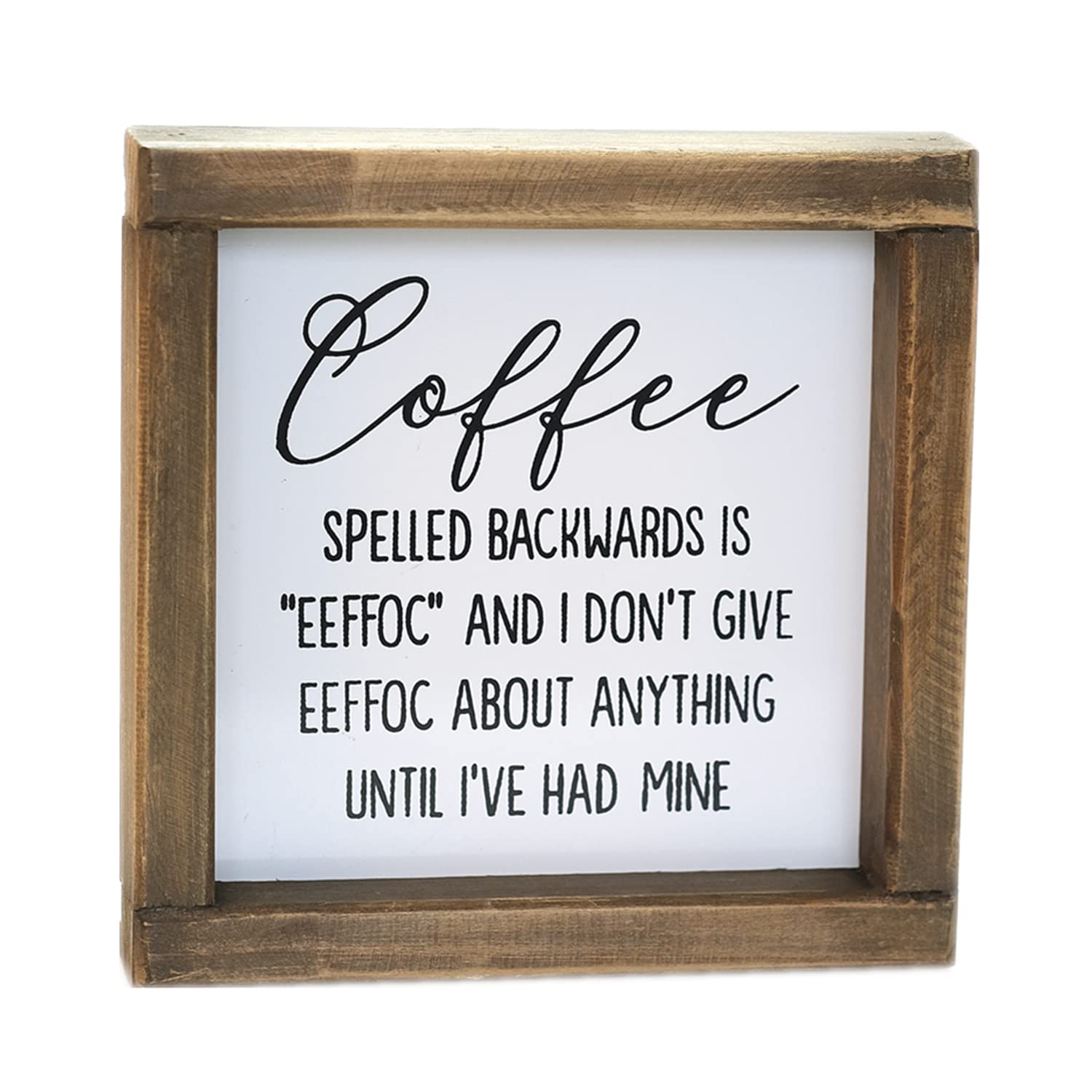 Amazon.com: SIMPLY ANI Coffee Spelled Backwards is Eeffoc-Funny Kitchen ...