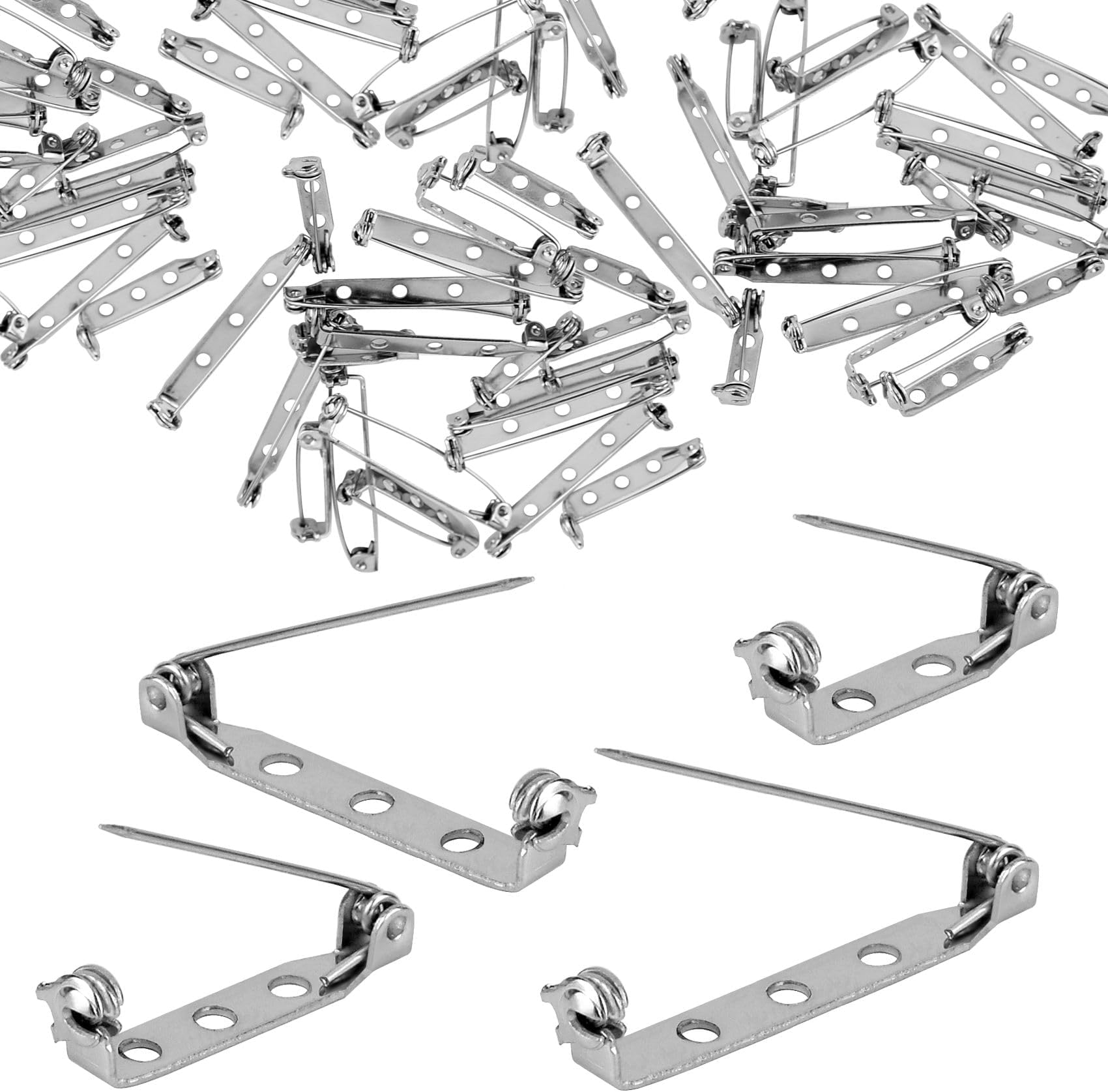 Amazon.com: BEADNOVA Brooch Pin Back 60pcs Bar Pin Back 1.5 Inch Clasp ...
