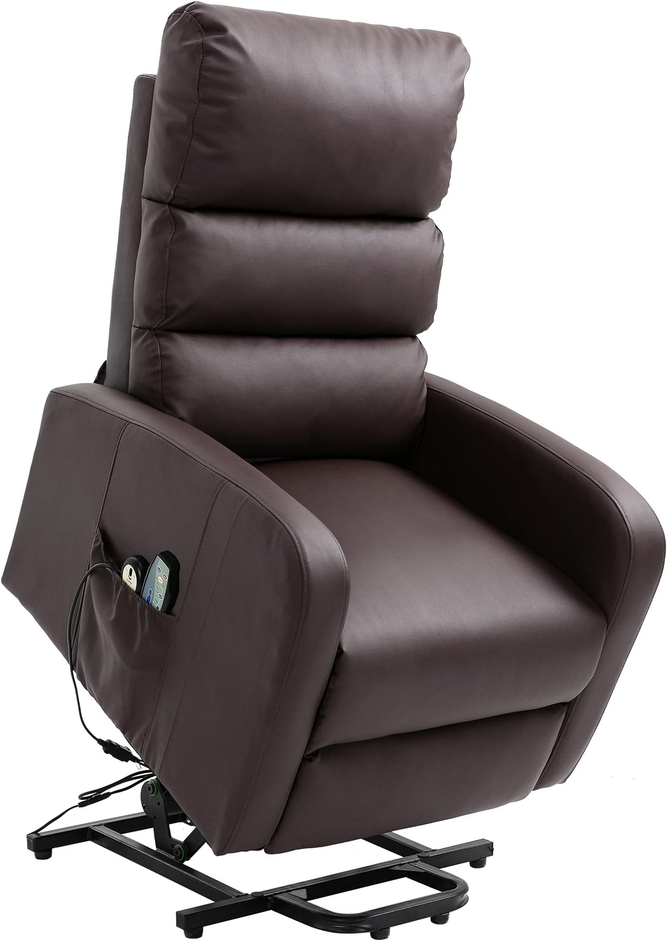 HOMCOM Power Lift Chair, PU Leather Recliner Sofa Chair for Elderly ...