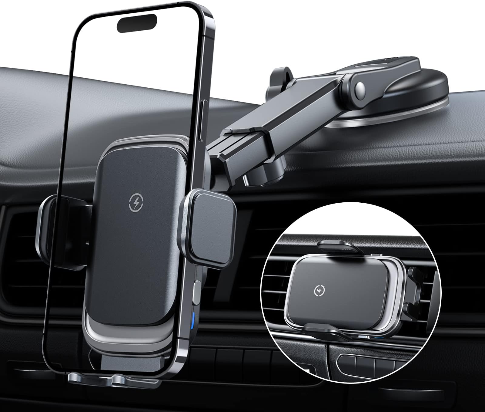 Amazon.com: Hinyx Wireless Car Charger Mount, 15W Full Auto-Clamping ...