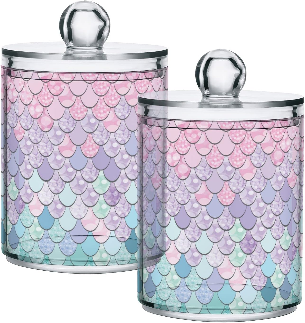 Amazon.com: BOENLE 2 Pack Qtip Holder Dispenser Mermaid Scales Bathroom ...