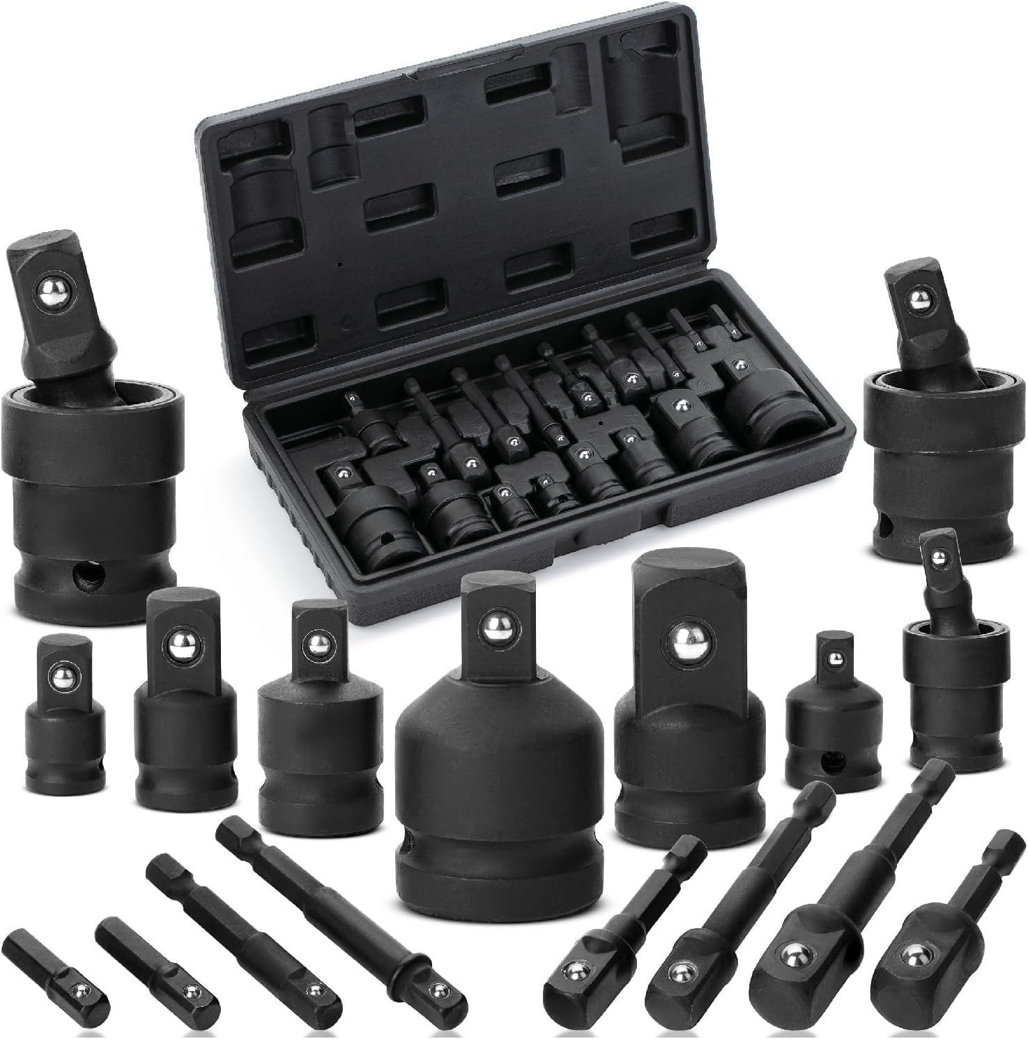 Bates- Impact Socket Adapter and Reducer Set, 17 pcs, 1/4" 3/8" 1/2 ...