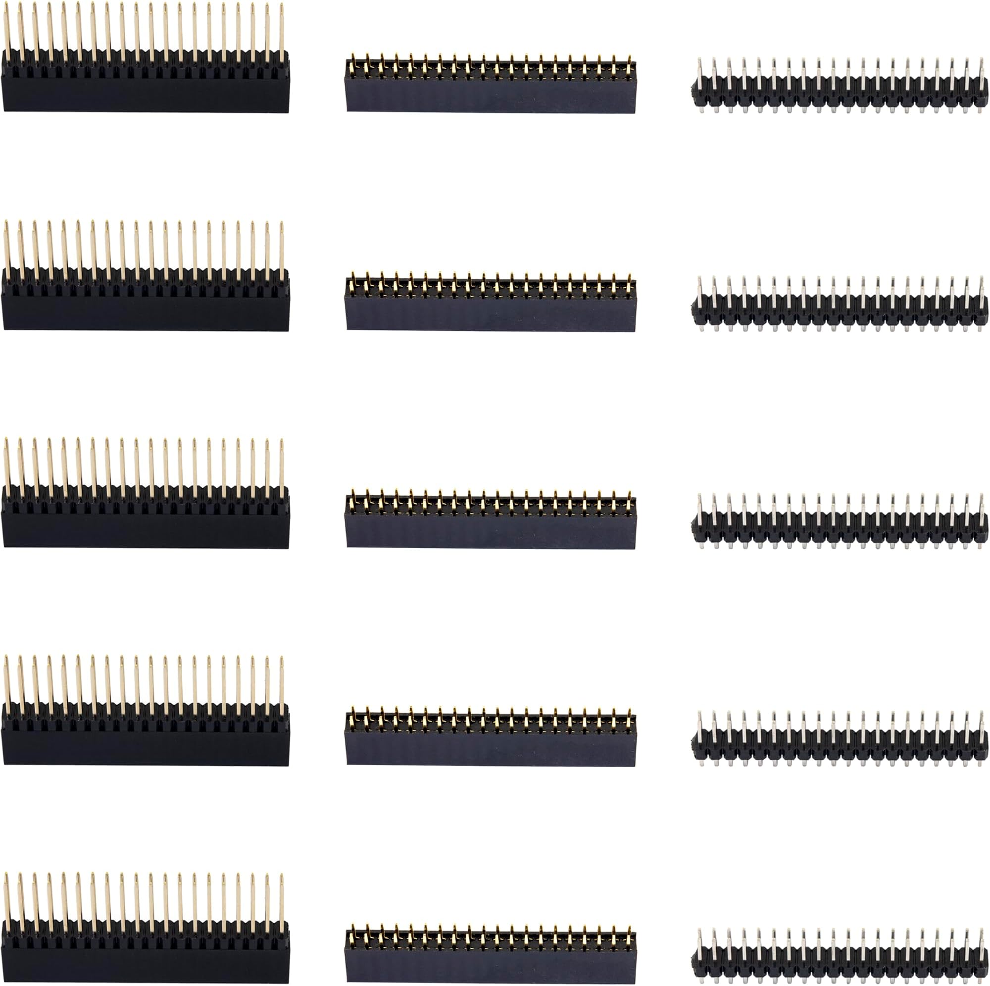 Amazon.com: 2x20 40 Pin Stacking Female Pin Header Kit Long Pin 2.54mm ...