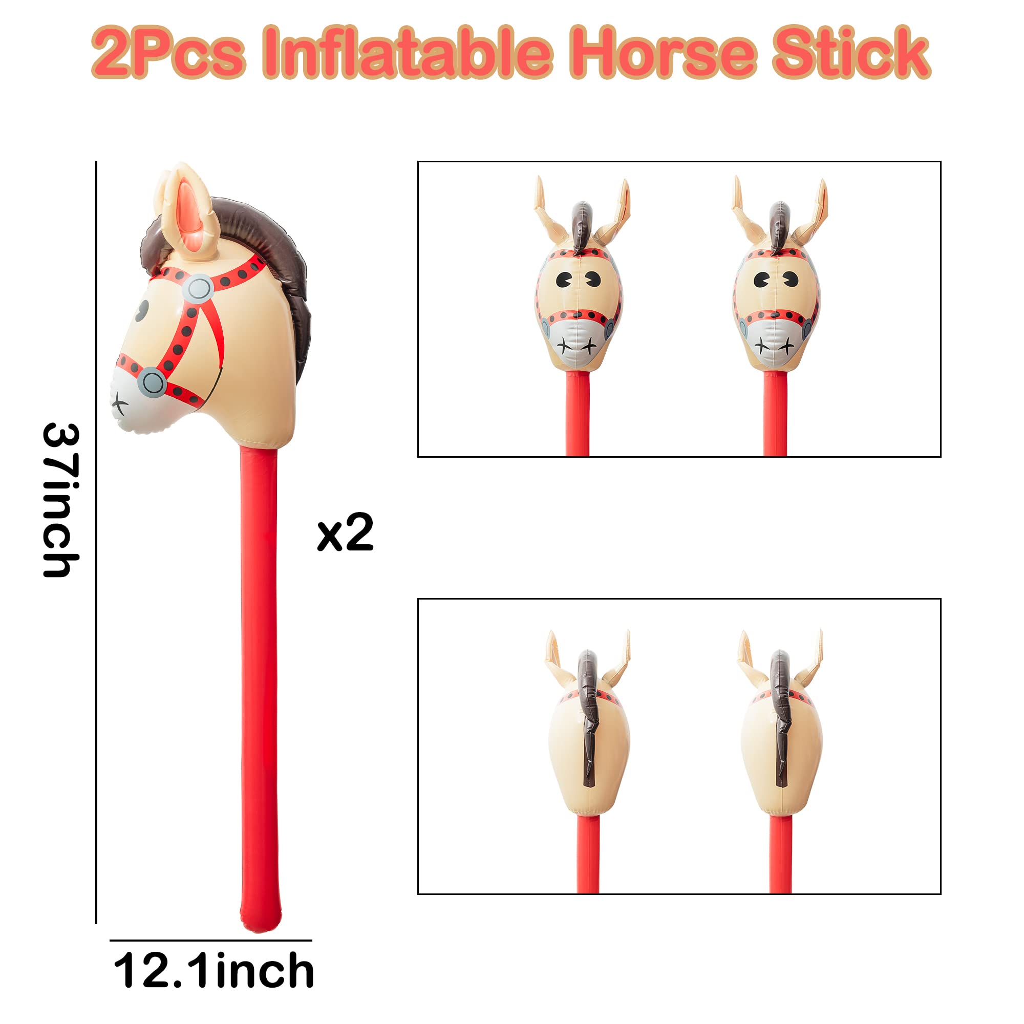 Snapklik.com : 4Pcs Inflatable Horse Sticks Inflated Horsehead Pony ...