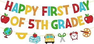 Amazon.com: Happy First Day of 5TH Grade Banner Welcome to 5TH Grade ...