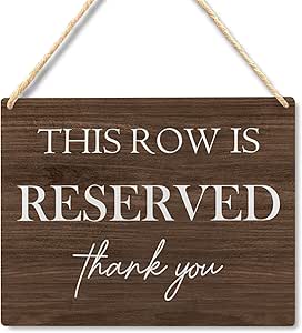 Amazon.com: Ryeolo Reserved Row Signs for Wedding - Wood Hanging ...