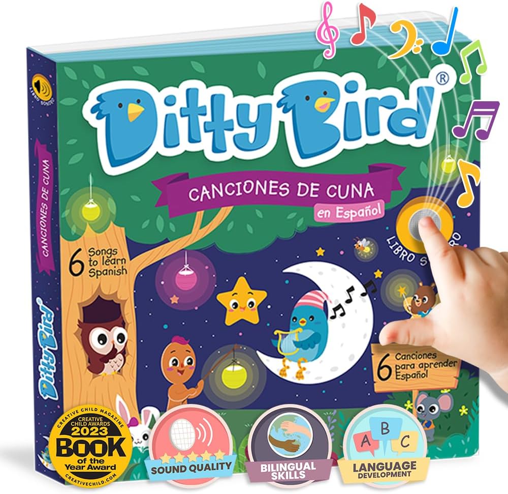 Amazon.com: Ditty Bird Spanish Nursery Rhymes Book | Animal and Bedtime ...